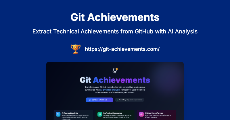 Git Achievements - Extract Technical Achievements from GitHub with AI Analysis